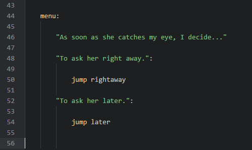 Working with Ren’Py: Part 4: Menus, Labels, and Jumps – Digital Ephemera