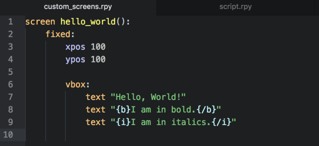 Advanced Ren’Py: Part 4: Text and Button – Digital Ephemera