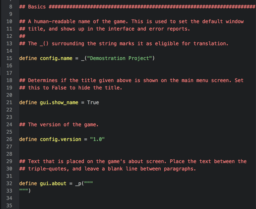 Customizing Ren’Py: Part 1: Editing options.rpy – Digital Ephemera