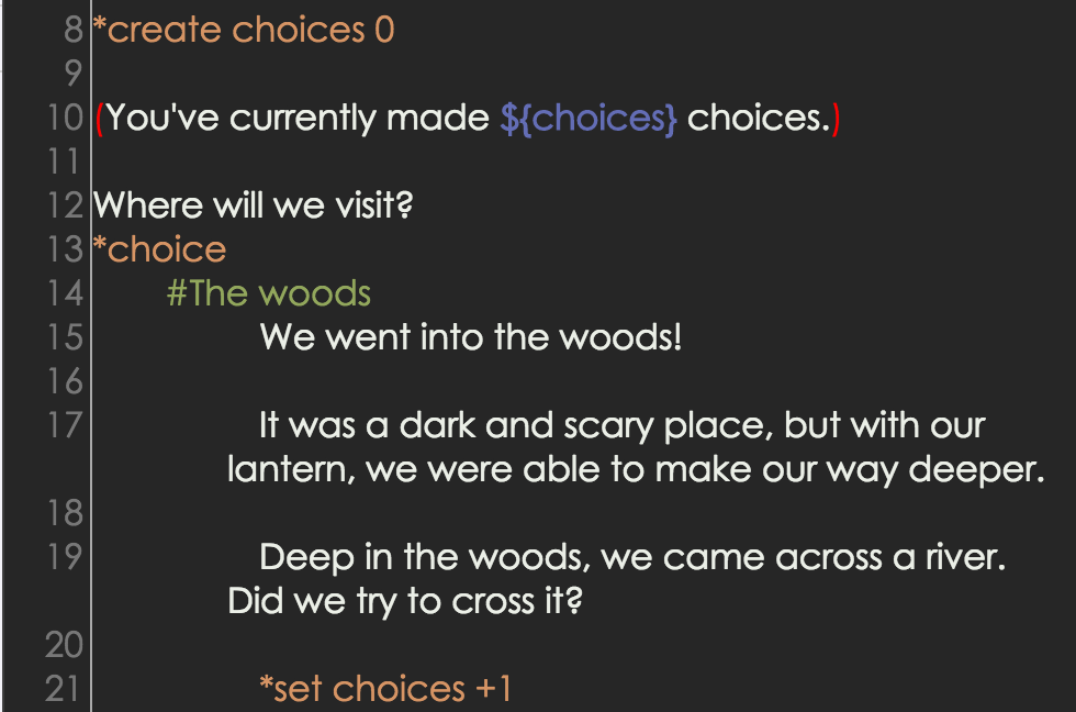 Learning ChoiceScript: Part 4: Using Variables – Digital Ephemera