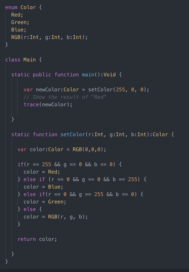 Using Haxe: Part 6: Enums – Digital Ephemera